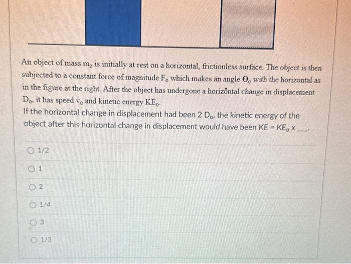 Solved An object of mass m0 is initially at rest on a | Chegg.com