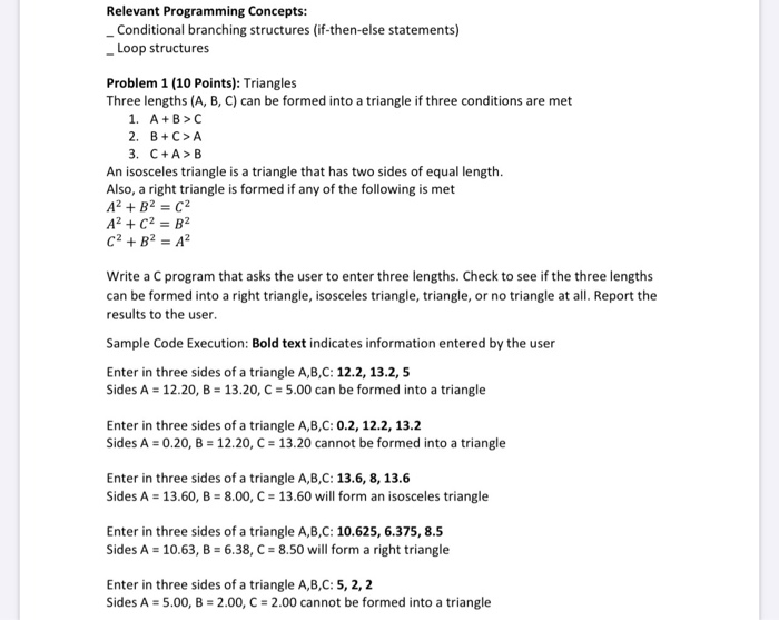 Solved Relevant Programming Concepts: _Conditional branching | Chegg.com