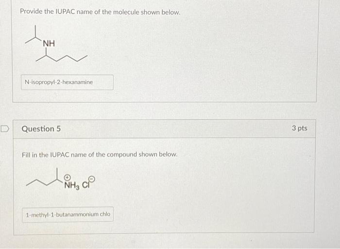 Solved D Provide the IUPAC name of the molecule shown below. | Chegg.com