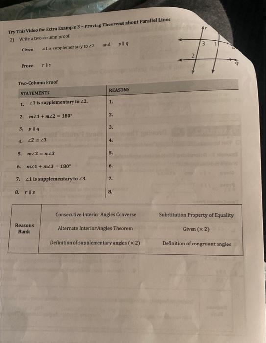 Solved Try This Video For Extra Example 3 Proving Theorems