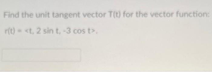 Solved Find the unit tangent vector T(t) for the vector | Chegg.com