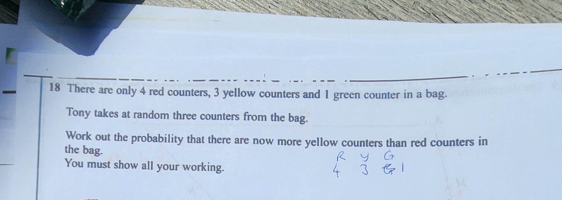 Solved 18 ﻿There are only 4 ﻿red counters, 3 ﻿yellow | Chegg.com