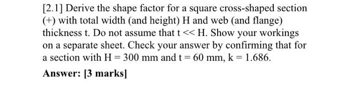 Solved [2.1] Derive the shape factor for a square | Chegg.com
