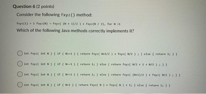 Solved Question 6 2 Points Consider The Following Fxyz 