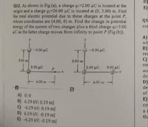 Solved Q12. ﻿As shown in Fig(a), ﻿a charge q1=2.00μC ﻿is | Chegg.com