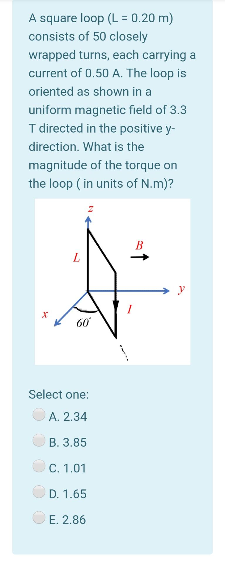 Solved A square loop (L = 0.20 m) consists of 50 closely | Chegg.com