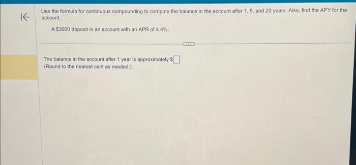 Solved Use the formula for continuous compounding to compute | Chegg.com