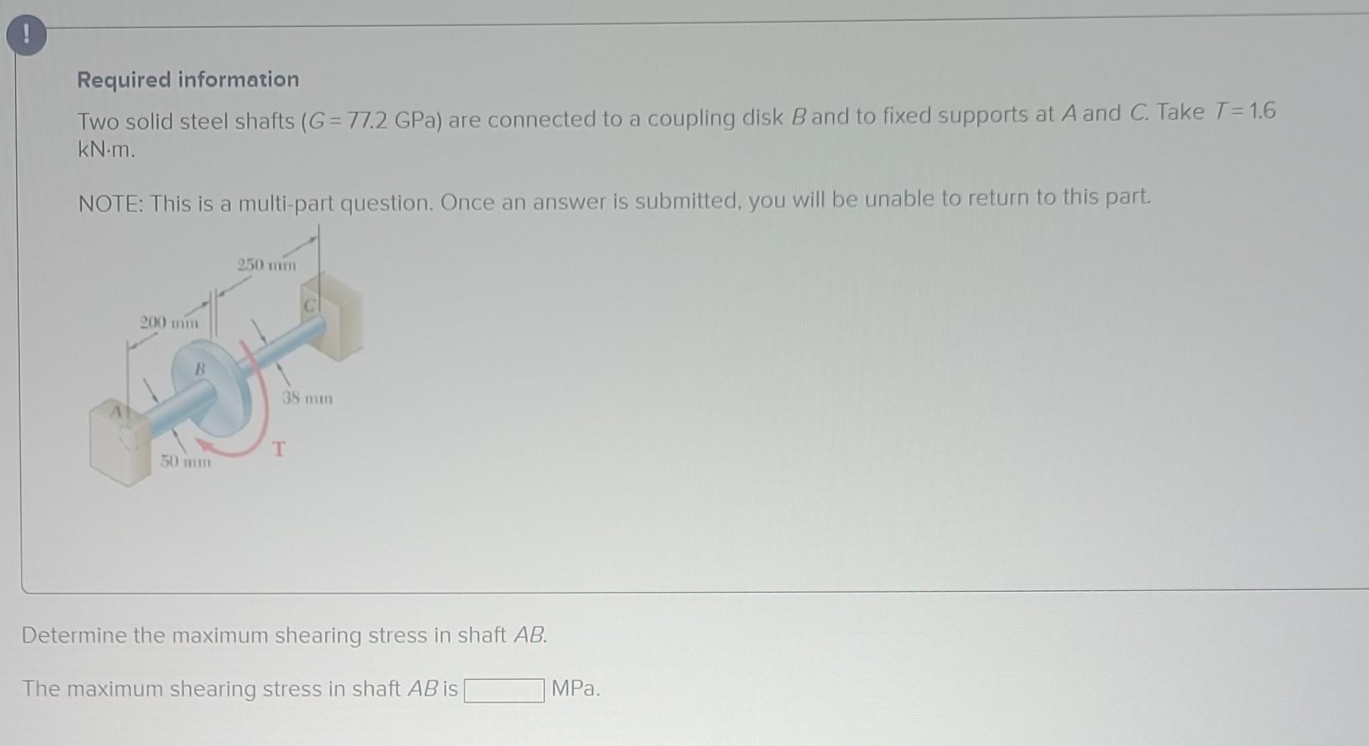 Solved Required information Two solid steel shafts | Chegg.com