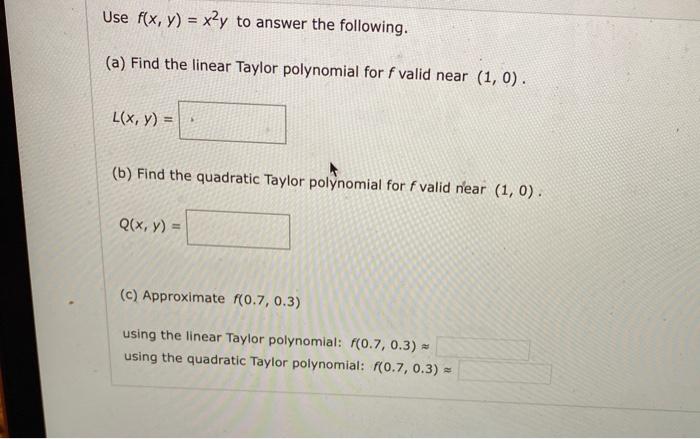 Solved Use f(x, y) = x2y to answer the following. (a) Find | Chegg.com