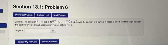 Solved Section 13.1: Problem 6 Previous Problem Problern | Chegg.com