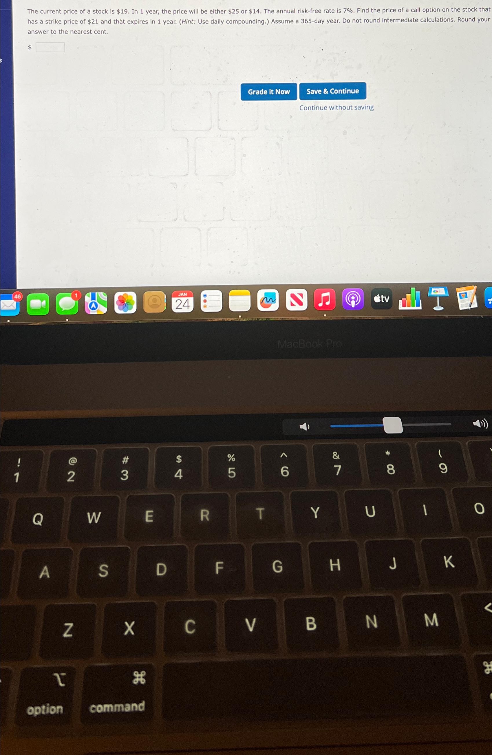 Solved The current price of a stock is $19. ﻿In 1 ﻿year, the | Chegg.com