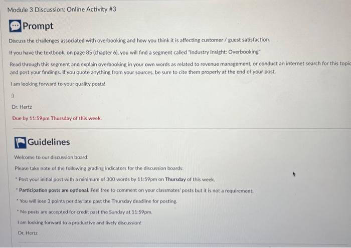 Solved Module 3 Discussion: Onine Activity \#3 Prompt | Chegg.com