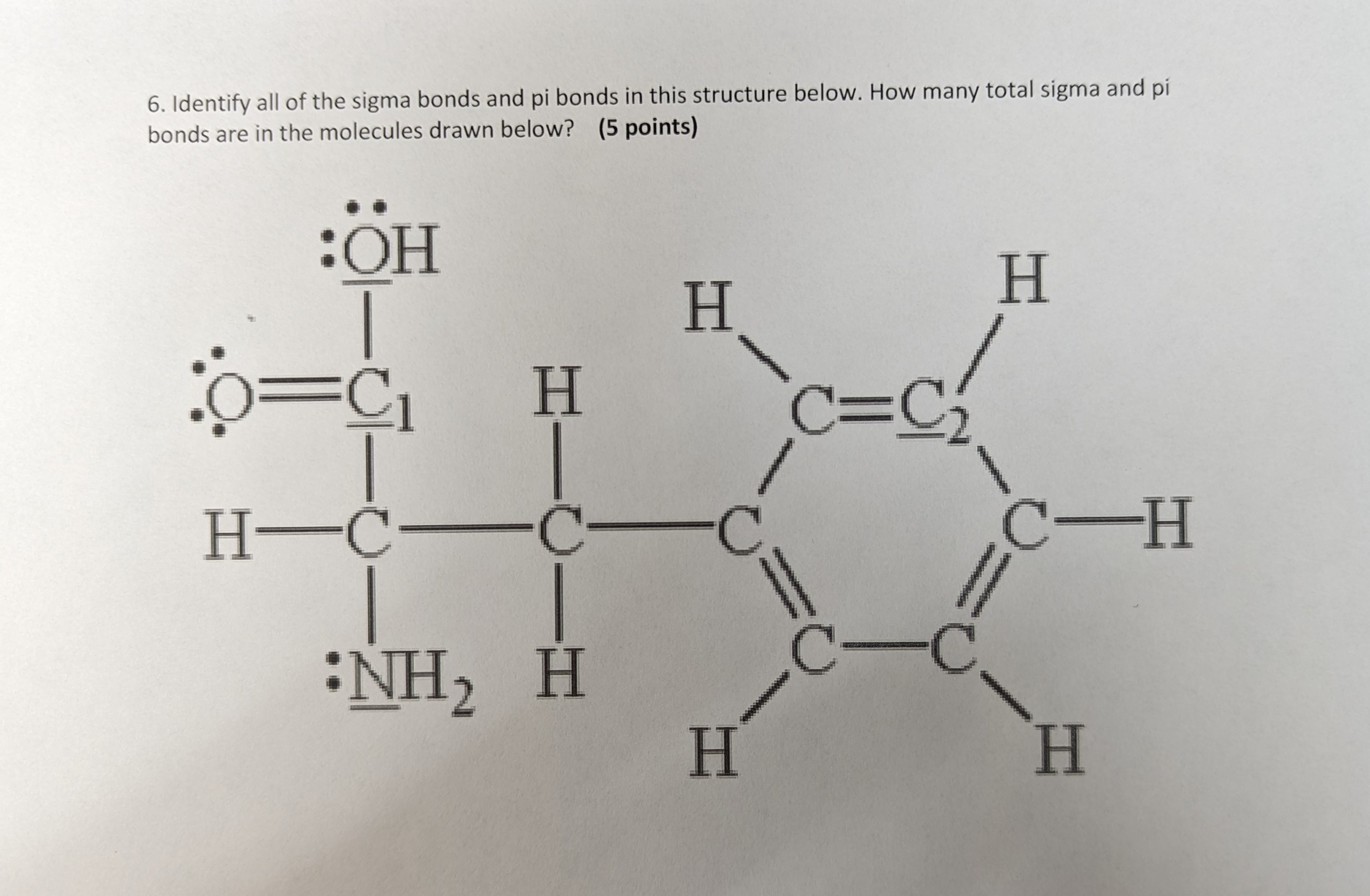 Solved Identify all of the sigma bonds and pi bonds in this | Chegg.com