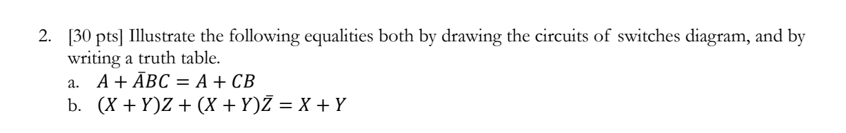 Solved 2. [30 pts] Illustrate the following equalities both | Chegg.com