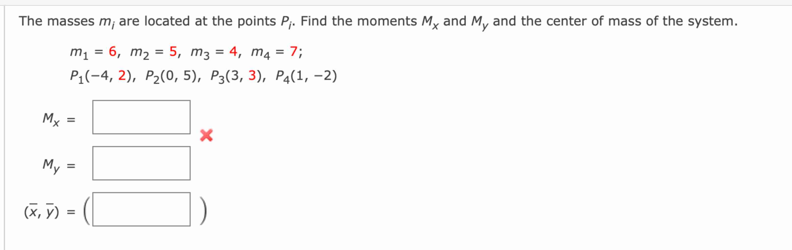 Solved The masses mi ﻿are located at ﻿the points Pi. ﻿Find | Chegg.com