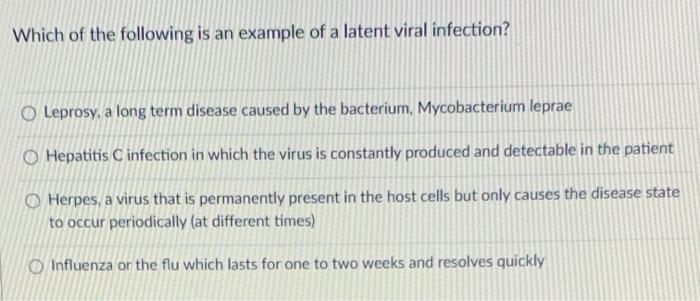 Solved Which of the following is an example of a latent | Chegg.com