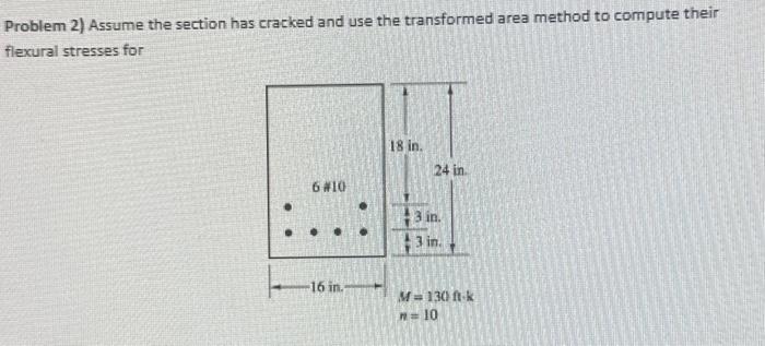 Problem 2) Assume the section has cracked and use the | Chegg.com