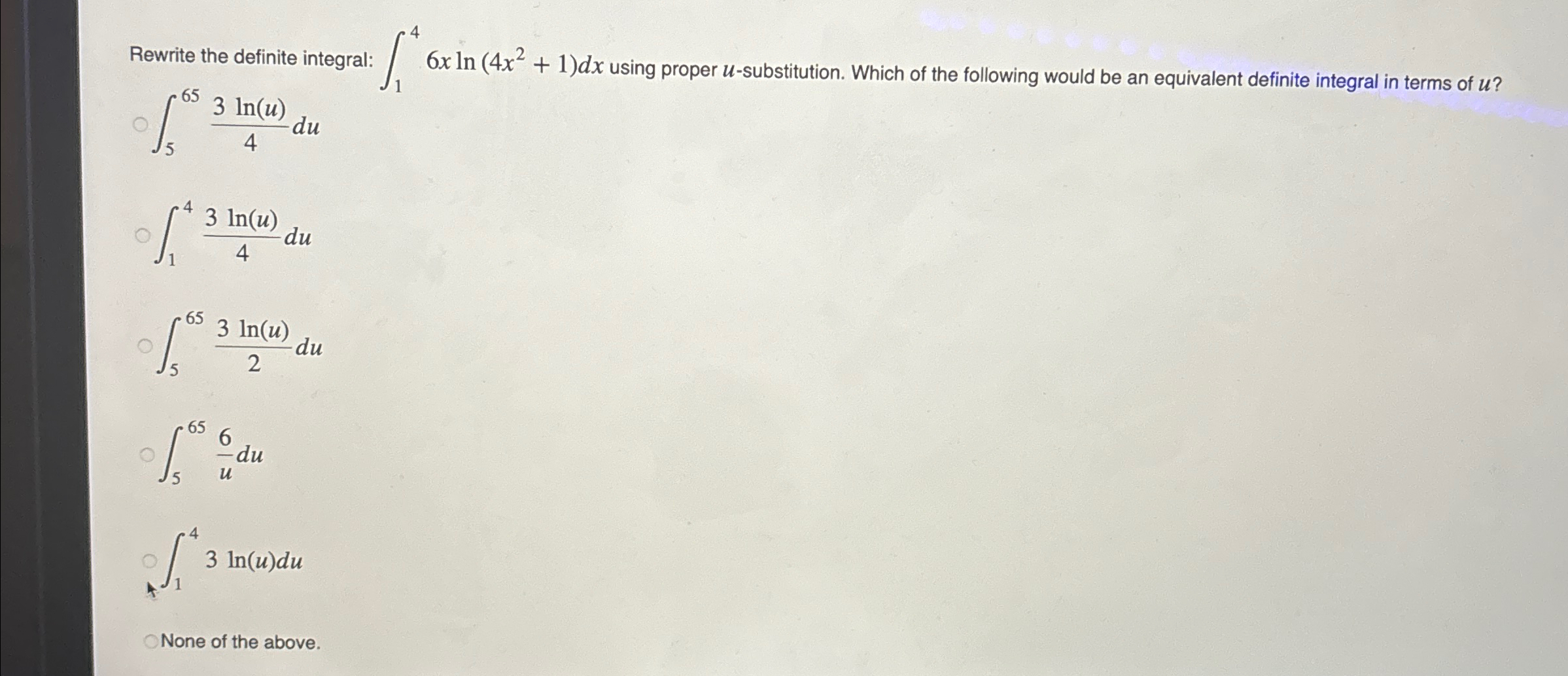 Solved Rewrite the definite inte | Chegg.com