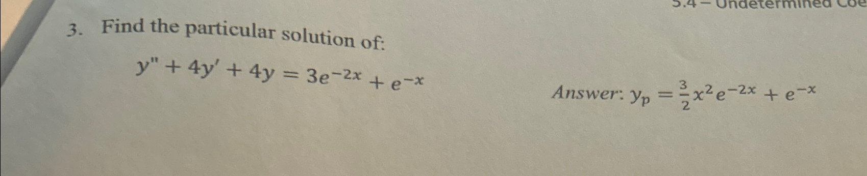 Solved Find the particular solution | Chegg.com