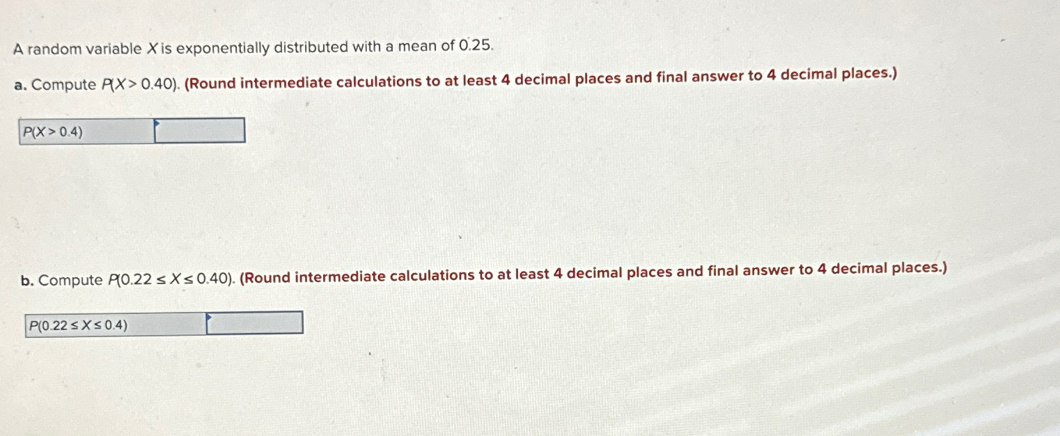 Solved A random variable x ﻿is exponentially distributed | Chegg.com