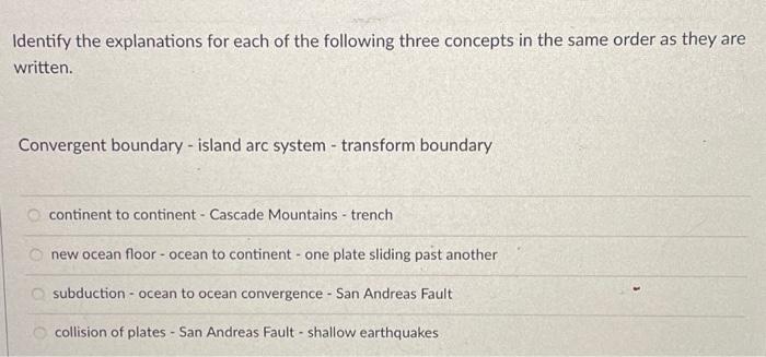 Solved Identify the explanations for each of the following | Chegg.com