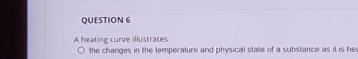 Solved QUESTION 6A heating curve illustrates | Chegg.com