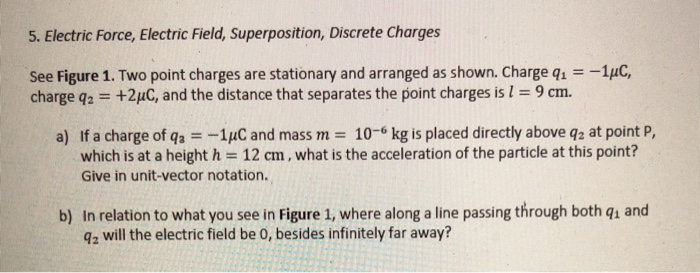 Solved 5. Electric Force, Electric Field, Superposition, | Chegg.com