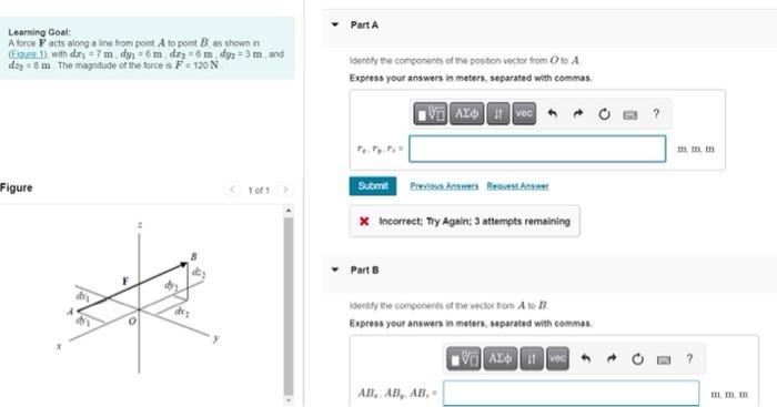 Solved Learning Goal: A force F acts along a line trom point | Chegg.com