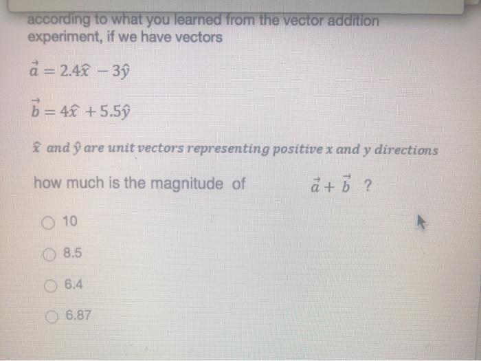 Solved according to what you learned from the vector | Chegg.com
