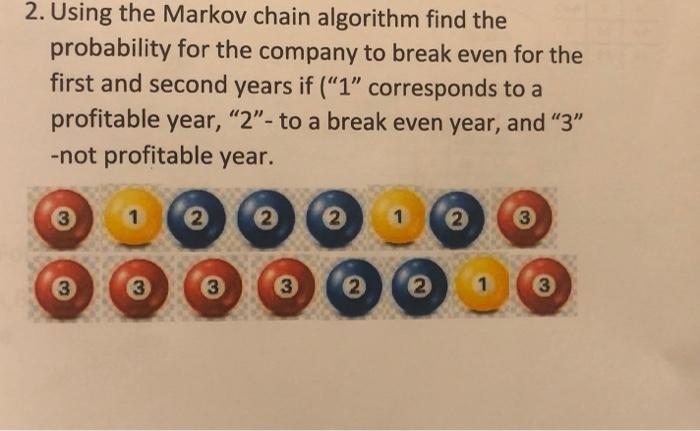 Solved 2. Using the Markov chain algorithm find the | Chegg.com