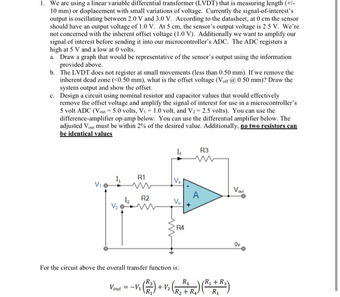 1. We are using a linear variable differential | Chegg.com