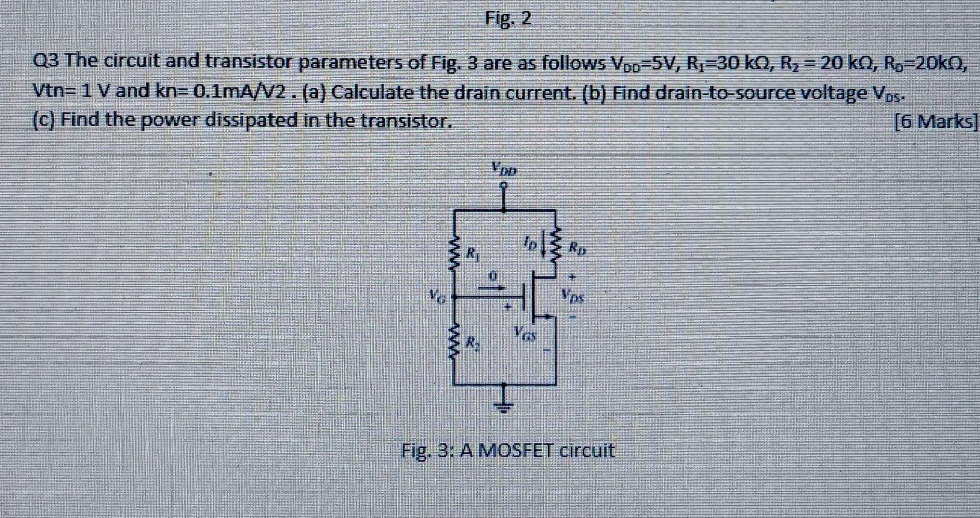 Solved Q3 The circuit and transistor parameters of Fig. 3 | Chegg.com