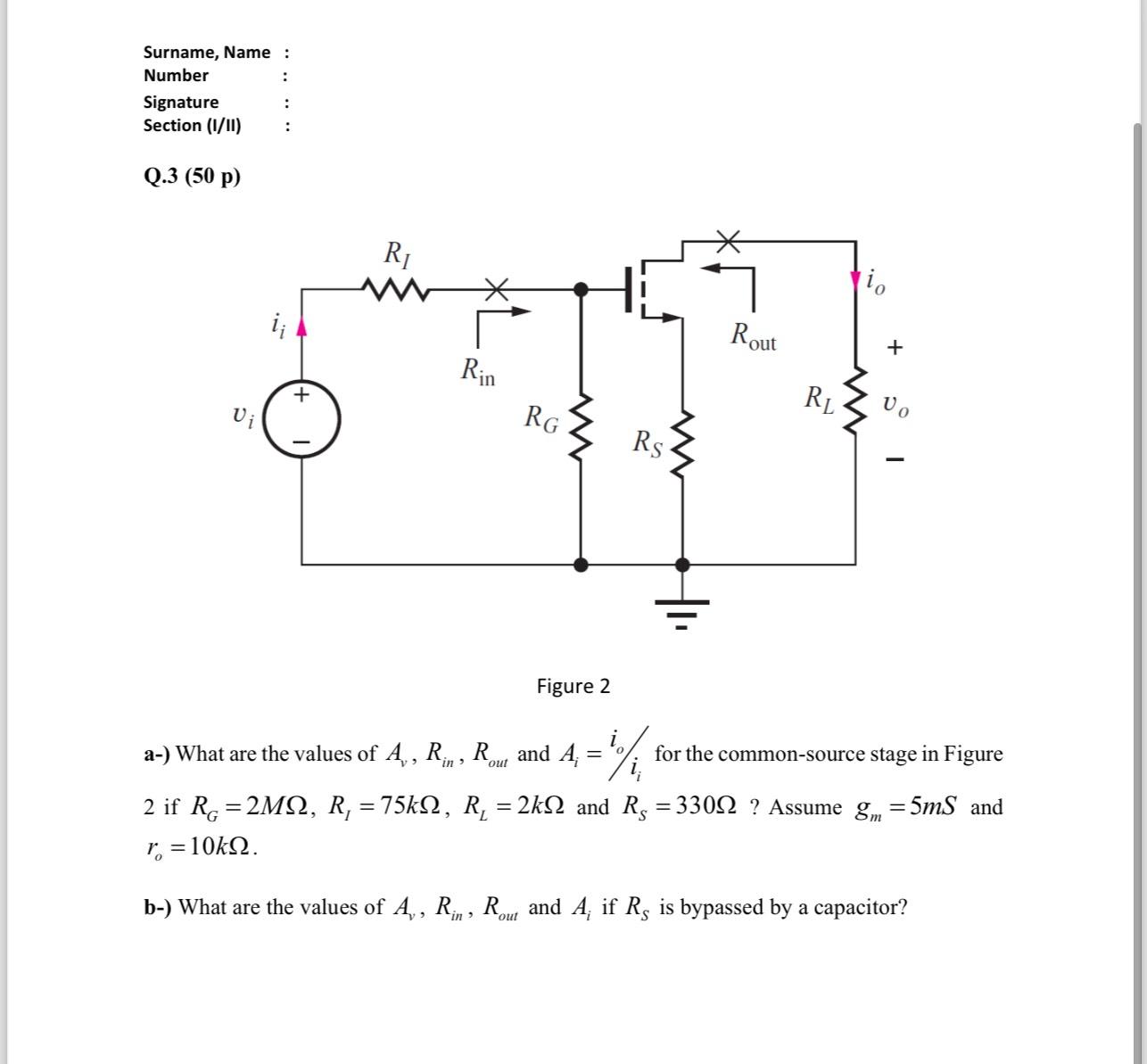 Solved Surname, Name :Number :Signature :Section (I/II) | Chegg.com