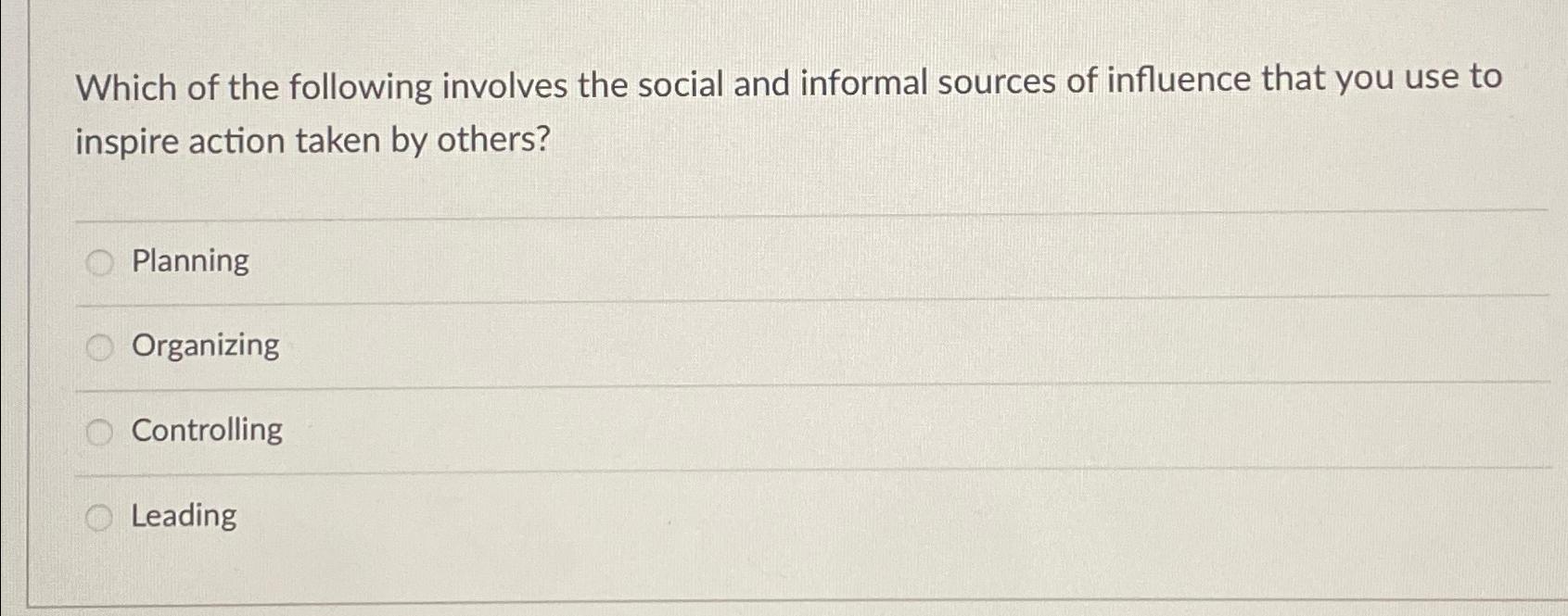 Solved Which of the following involves the social and | Chegg.com