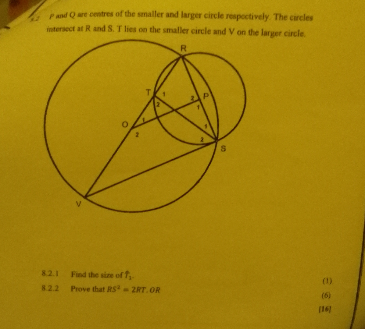 Solved 2.2 P ﻿and Q ﻿are centres of the smaller and larger | Chegg.com