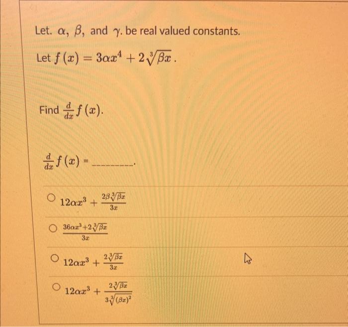 Solved Let. α,β, and γ. be real valued constants. Let | Chegg.com