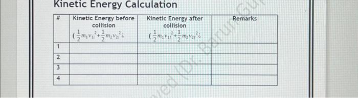Kinetic Energy Calculation | Chegg.com