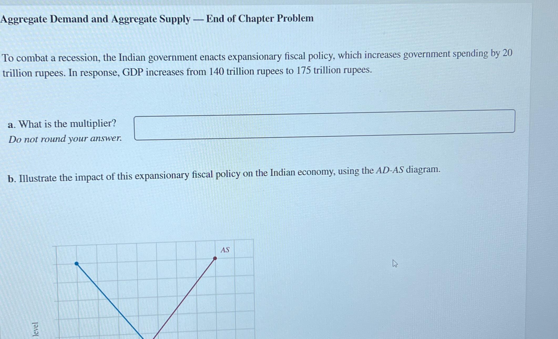 Solved Aggregate Demand and Aggregate Supply — ﻿End of | Chegg.com