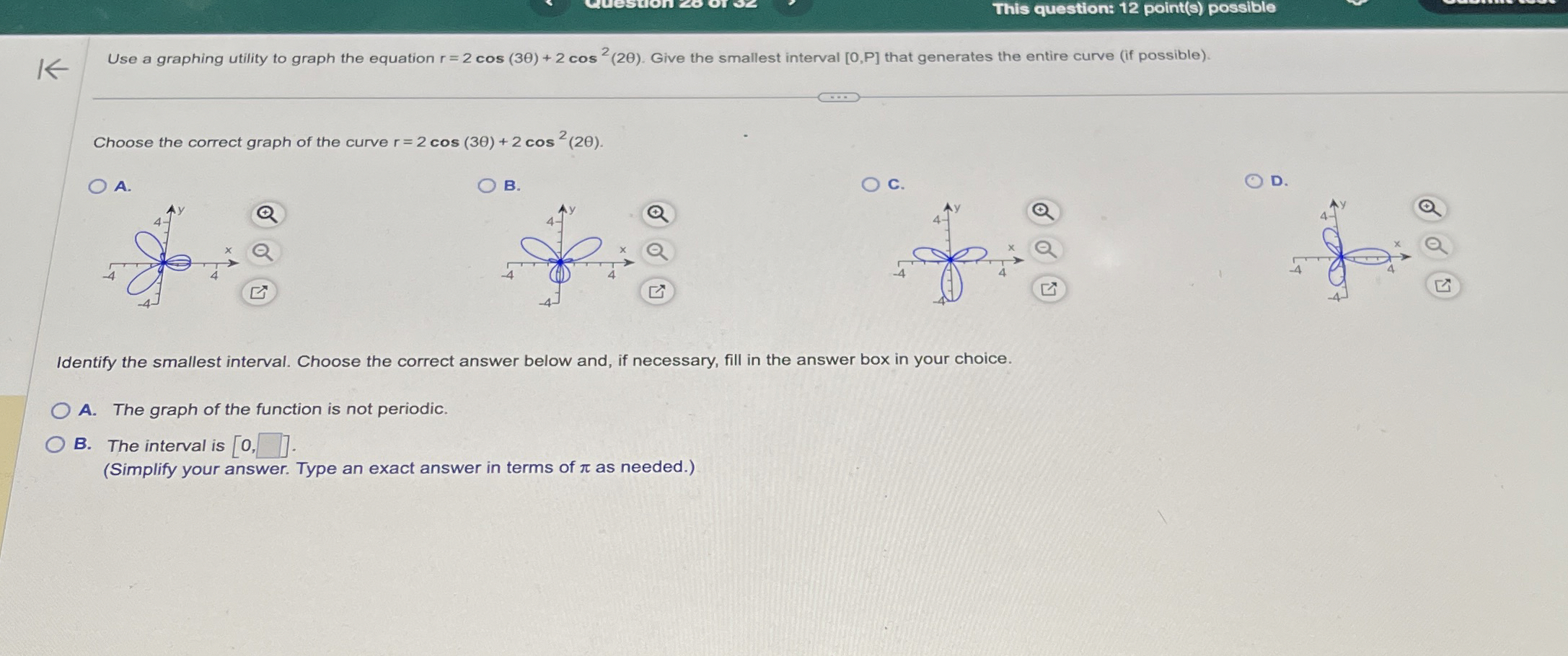 Solved This question: 12 ﻿point(s) ﻿possibleUse a graphing | Chegg.com