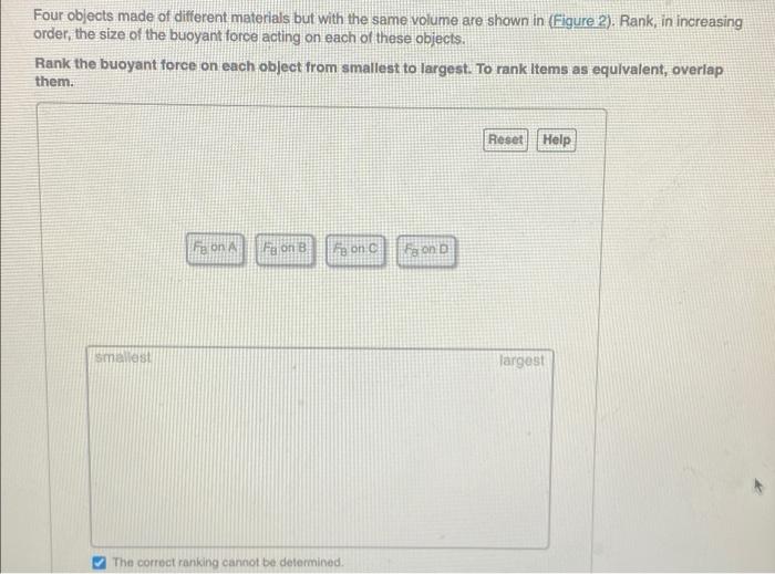 Solved A B D Four objects made of different materials but | Chegg.com