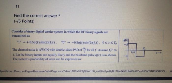 Solved 11 * Find the correct answer (-/5 Points) Consider a | Chegg.com