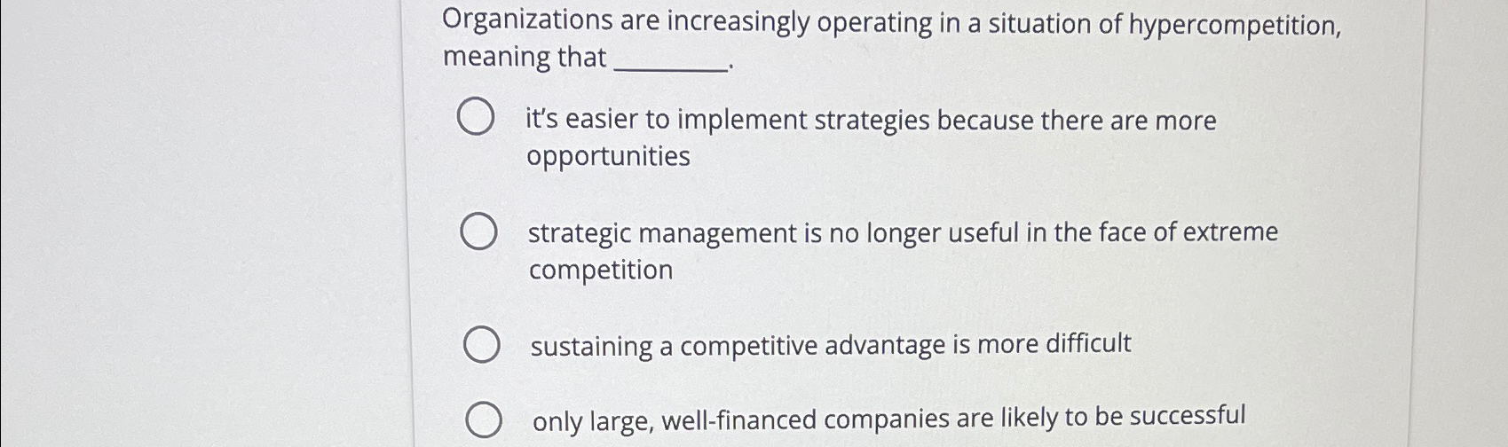 Solved Organizations are increasingly operating in a | Chegg.com