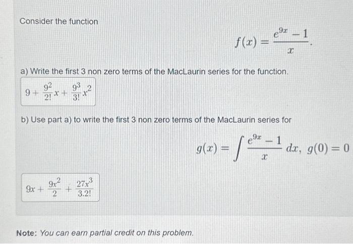 Solved Consider the function 9 + 92 21 x + a) Write the | Chegg.com