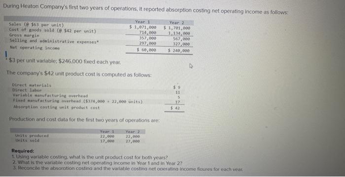 Solved Required: 1. Using varlable costing, what is the unit | Chegg.com Solved Required: 1. Using varlable costing, what is the unit | Chegg.com