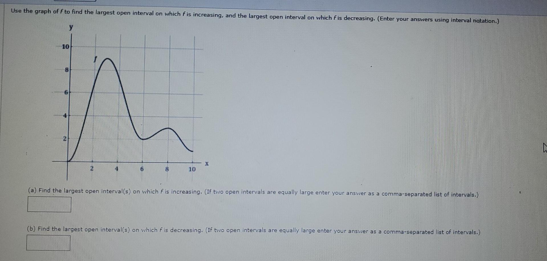 Solved Use the graph of Fto find the largest open interval | Chegg.com