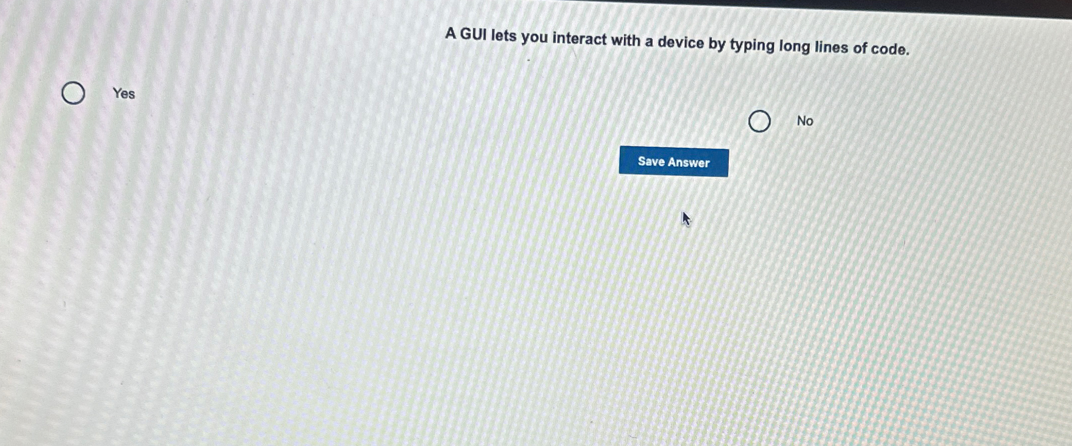 Solved A GUI lets you interact with a device by typing long | Chegg.com