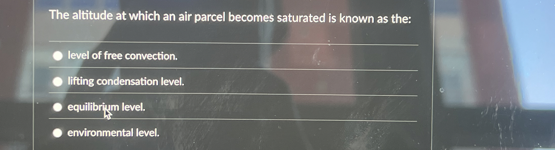 Solved The altitude at which an air parcel becomes saturated | Chegg.com