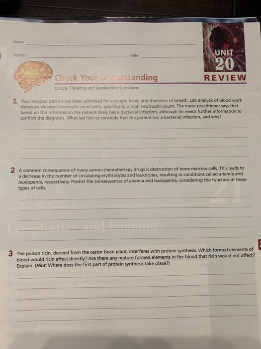 Solved Name Section UNIT Date 20 Check Your Understanding | Chegg.com