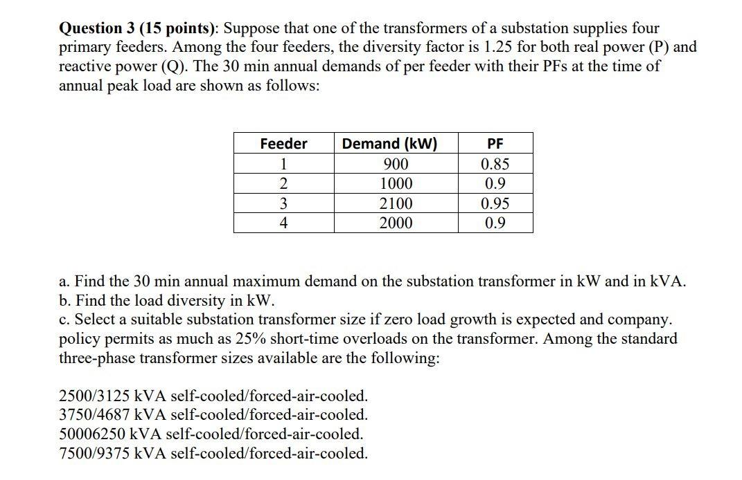 Solved Question 3 (15 points): Suppose that one of the | Chegg.com