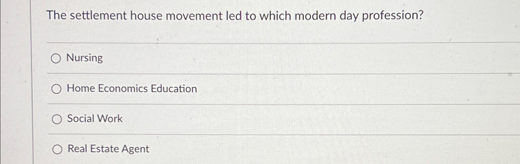 Solved The settlement house movement led to which modern day | Chegg.com